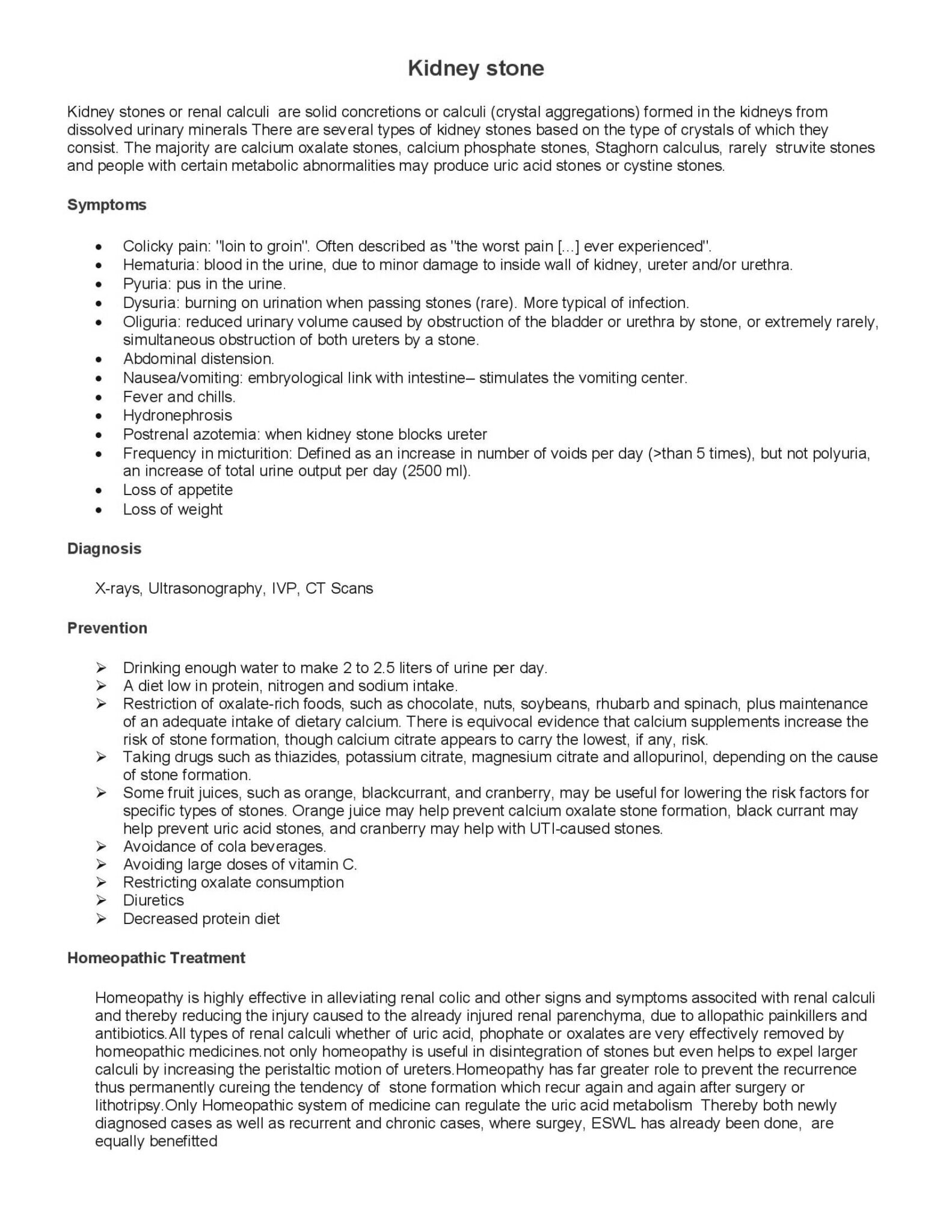 KIDNEY STONES - My Blog